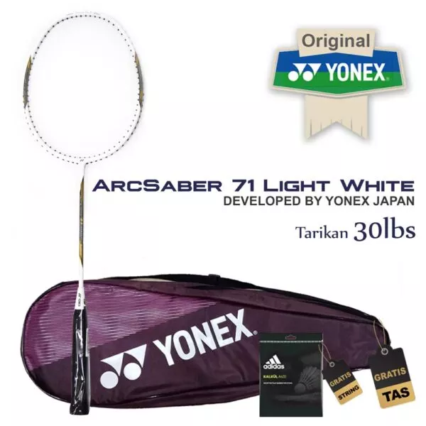 Raket Badminton Yonex ArcSaber 71 Light White - AlatOlahraga.com