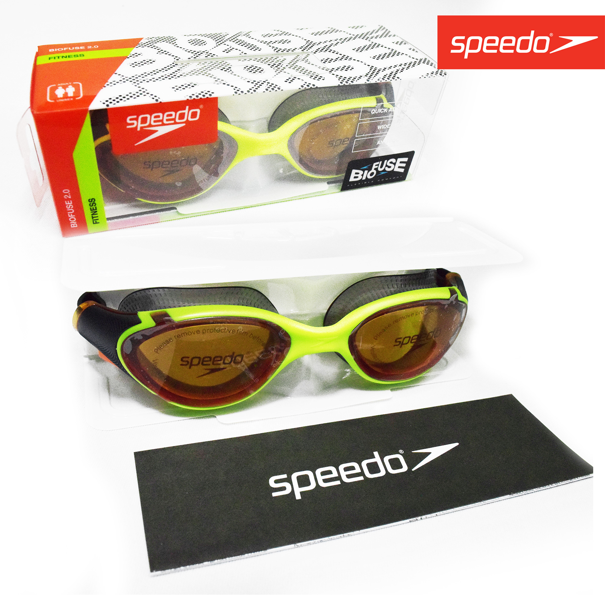 Kacamata Renang Speedo BIOFUSE 2.0 YELLOW/ORANGE - Alat Olahraga