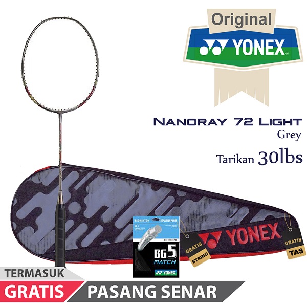 Raket Badminton Yonex Nanoray 72 Light Grey - Alat Olahraga