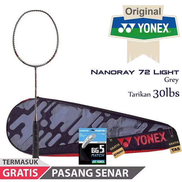 Raket Badminton Yonex Nanoray 72 Light Grey - AlatOlahraga.com