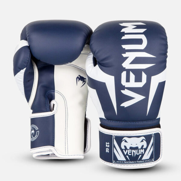 Sarung tinju boxing glove Venum Elite Boxing Gloves White/Navy Blue - Alat Olahraga