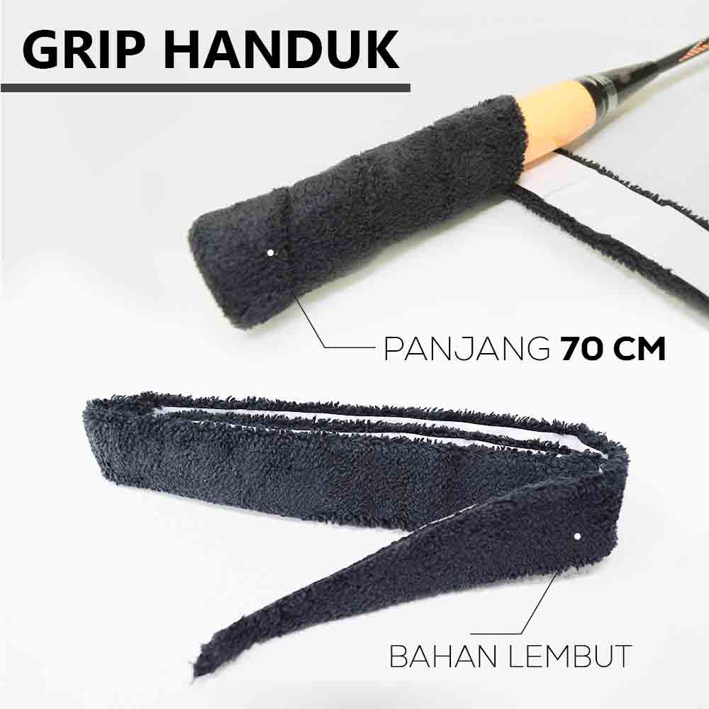 Grip Handuk Raket Badminton Tenis Hitam - AlatOlahraga.com