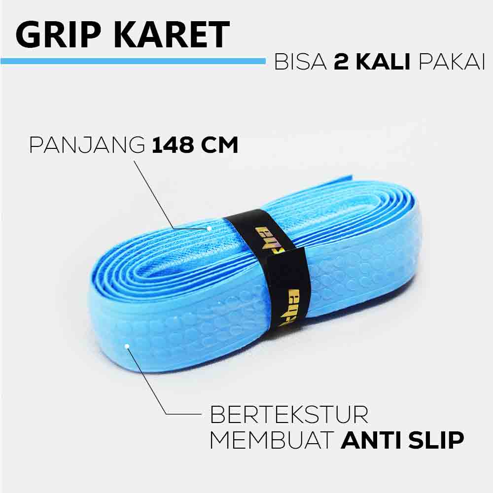 Grip Raket Karet Badminton Tenis Blue - Alat Olahraga