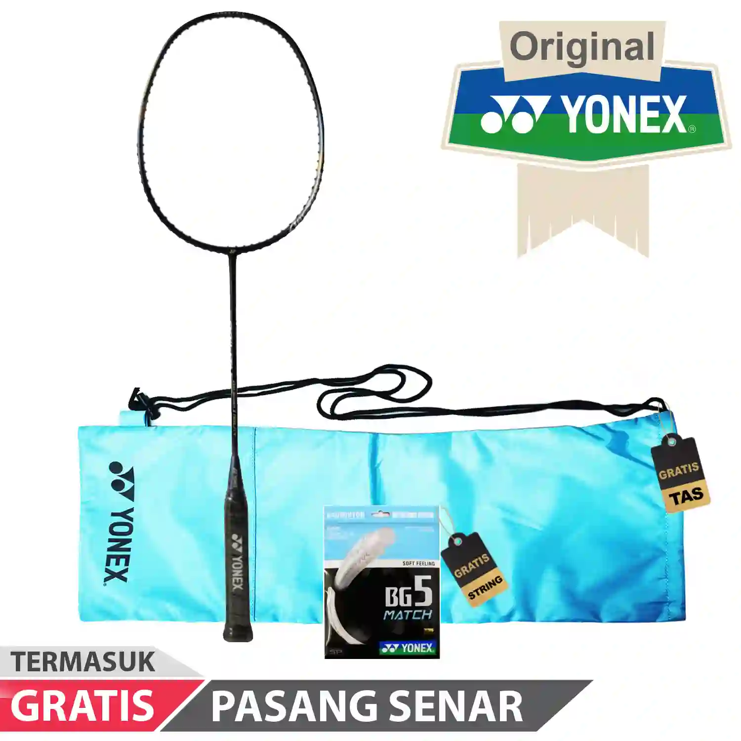 Raket Badminton Yonex Arcsaber 1 Ability black Grey bonus grip Adidas ...