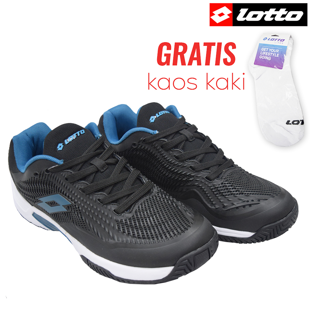 Sepatu Tenis Lotto Caleb Black - AlatOlahraga.com